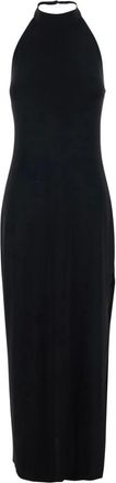 Norma Kamali Femme, Robes, Noir, Taille: 36 FR Halter Long Dress W/ Side Slit