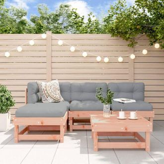 vidaXL Vidaxl - 5-tlg. Garten-Lounge-Set mit Kissen Massivholz Douglasie