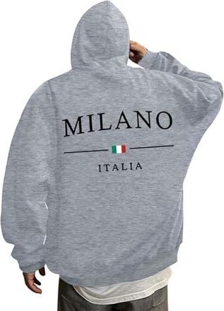 Generic Sweat a Capuche Homme Hooded Sweatshirt Sweats &agrave; Capuche avec Imprim&eacute; Lettre pour Un Confort Styl&eacute; et Id&eacute;al pour Les Activit&eacute;s Ext&eacute;rieures