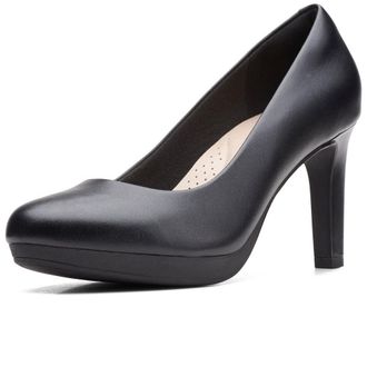 Clarks Damen Ambyr Joy Pumps, schwarzes Leder, 41 EU Weit