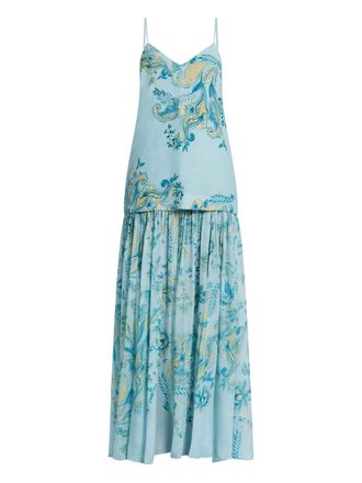 Hemant & Nandita Maxikleid mit Blumen-Print - BLYEMX BLUE-YELLOW MIX