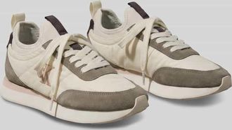Calvin Klein Sneaker aus Leder-Nylon-Mix mit Logo-Stitching