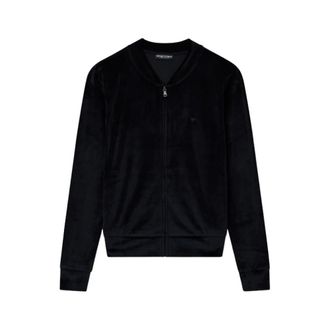 Emporio Armani Tuta Loungewear aus Chenille - - Sweatshirts & Hoodies - Damen - Schwarzk - XL
