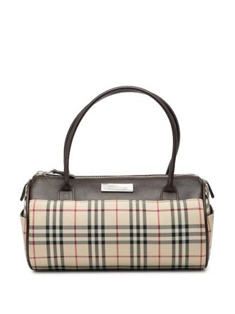 Burberry 2000-2017 House Check Canvas Barrel handbag - Braun