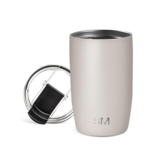 Simple Modern Thermobecher Kaffeebecher to go mit Klappdeckel | Isolierter Edelstahl-Kaffeebecher | Geschenke f&uuml;r Frauen und M&auml;nner | Voyager | 350ml | Almond Birch
