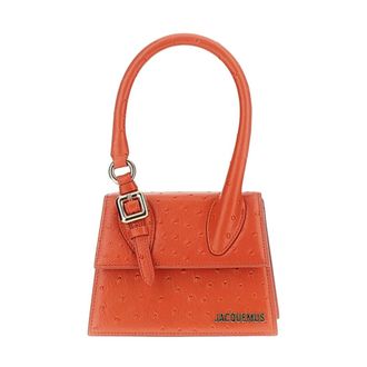 Jacquemus Strukturierte Lederhandtasche mit Strau&szlig;enmuster - - Bags - Damen - Orange - ONE SIZE