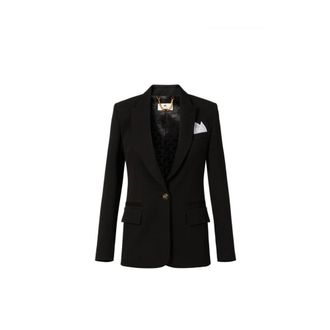 Elisabetta Franchi Cotton Gabardine Jacket - - Jackets - Damen - Schwarzk - L