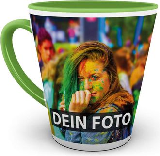 Tassendruck Tasse selbst individuell gestalten/Personalisierbar mit eigenem Foto Bedrucken/Fototasse/Motivtasse/Werbetasse/Firmentasse mit Logo/Konische Tasse Inn