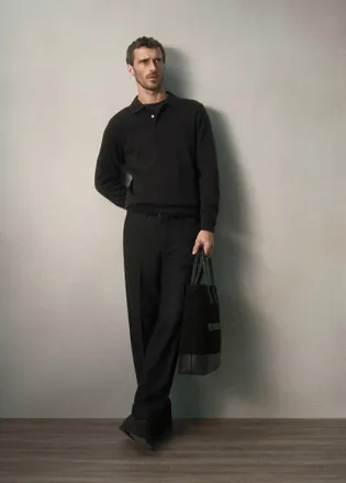 Mango Polo aus 100 % Kaschmir mit Kn&ouml;pfen schokolade - Herren - XXL - MANGO MAN