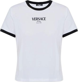 Versace t-shirt à logo poitrine - Blanc