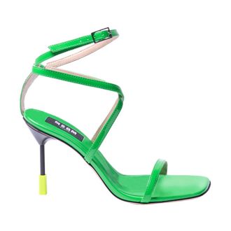 Msgm Gr&uuml;ne Sandale mit Absatz aus Lackleder - - Shoes - Damen - Gr&uuml;n - 40 EU