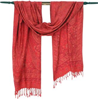 Guru Shop Indischer Schal, Stola mit Paisley Muster, Schultertuch - Motiv 15, Herren/Damen, Synthetisch