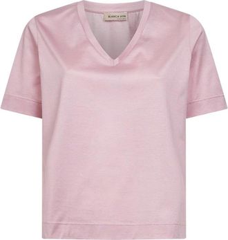 Blanca Vita Femme, Tops, Rose, Taille: 38 FR T-shirt col en V