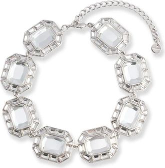 Self Portrait Femme, Accessoires, Gris, Taille: ONE Size Maxi Crystal Necklace