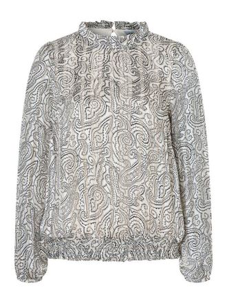 More & More Langarmbluse gemusterte, schimmernde Langarmbluse