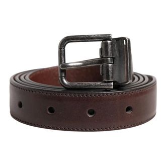 Dolce & Gabbana unisex, Accessoires, Brun, Taille: ONE Size Ceinture en Cuir Marron Classique avec Boucle en M&eacute;tal