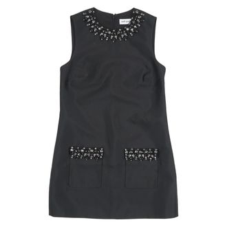 Self Portrait Femme, Robes, Noir, Taille: 36 FR Mini-robe en taffetas orn&eacute;e