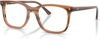 Ray-Ban Rb5446 Optics Braun Gestreift Fassung Klar Glas Polarisiert 53-19