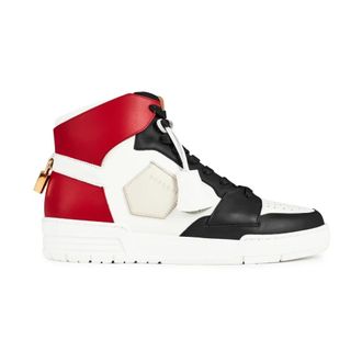 Buscemi Hohe Vorh&auml;ngeschloss-Sneaker Wei&szlig;/Schwarz/Rot - - Shoes - Herren - Mehrfarbig - 42 EU