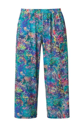 Ulla Popken Schlupfhose 7/8-Jerseyhose weites gerades Bein Elastikbund
