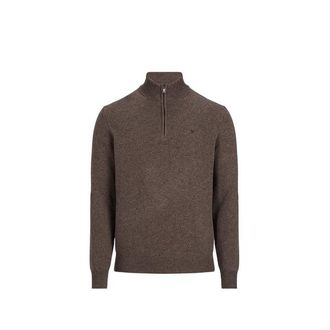 Hackett Pull droit col montant zipp&eacute; en laine