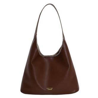 Generic Sac seau simple en polyur&eacute;thane pour femme - Grande capacit&eacute; - Sac &agrave; main Hobo sous les bras - Pour voyage, shopping, usage quotidien, marron fonc&eacute;, 1