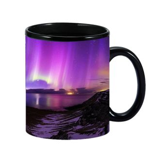 Generico Farbwechsel-Tasse aus Keramik, die W&auml;rme enth&uuml;llt, magische Farbe, Kaffeetasse mit Thermowechsel, Tasse mit Nordlichter-Motiv, Farbwechsel-Tasse, f&uuml;r 