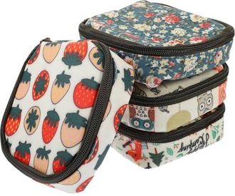 Hemoton 4 pi&egrave;ces Trousse de Toilette Petite Carr&eacute;e Zipp&eacute;e &Eacute;tanche pour Rangement Serviettes Hygi&eacute;niques et Petits Objets Sac de Voyage Pratique pour Femmes et