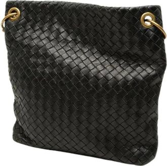 Bottega Veneta Sac bandouli&egrave;re Pre-owned en cuir tress&eacute; - Femme - Pre-owned - Noir - Taille: ONE Size