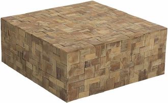 Beliani Beliani - Couchtisch Hellbraun Teakholz quadratisch 80x80 cm handgefertigt Modern Rustikaler Stil Sofatisch Wohnzimmer Salon M&ouml;bel