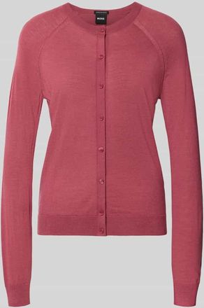 HUGO BOSS Regular Fit Strickjacke aus reiner Schurwolle Modell Fonami
