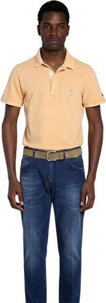 Mason's Homme, Tops, Orange, Taille: L Leopardi Delamere Polo en Piquet