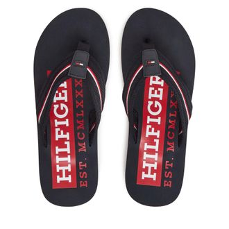 Tommy Hilfiger Zehentrenner Tommy Hilfiger Corporate Hilfiger Beach FM0FM05436 Dunkelblau