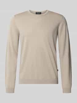Maerz Strickpullover aus Schurwolle mit Rundhalsausschnitt