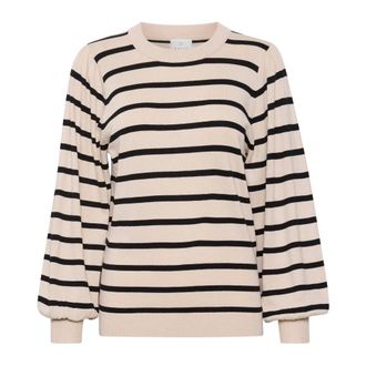 Kaffe Pull Col Rond - Femme - Pulls - Beige - Taille: 36 FR