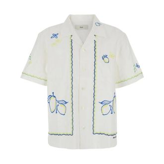 Dunst Homme, Chemises, Blanc, Taille: L Cuban Collar Shirt