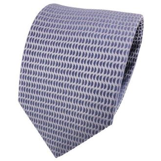 TigerTie satin cravate en soie bleu gris &agrave; motifs - cravate en soie tie