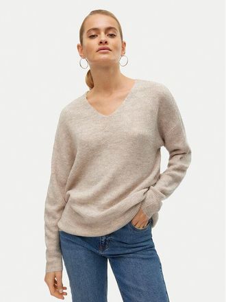 Vero Moda Pullover Crewlefile 10233357 Beige Loose Fit
