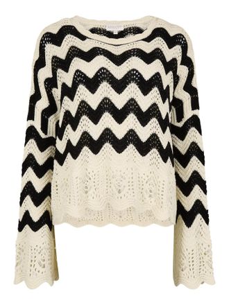 Apricot Chevron Scallop Boarder Jumper