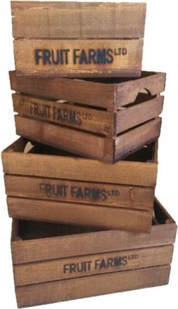 Esschert Design Esschert Design - Set 4 cageots de pommes - Tailles différentes - Bois - Livraison gratuite - Marron