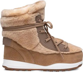 Bogner fur lace-up snow boots - Braun