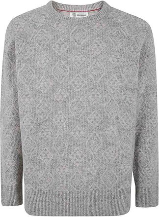 Brunello Cucinelli Rundhalspullover - Grau