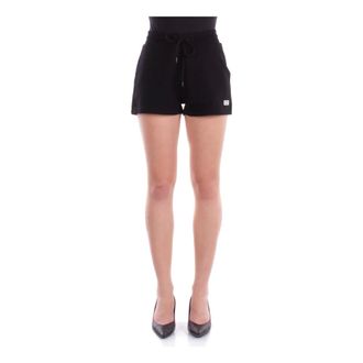 GCDS Gcds, Femme, Shorts, Noir, Taille: 34 FR Shorts Noirs Logo Coton