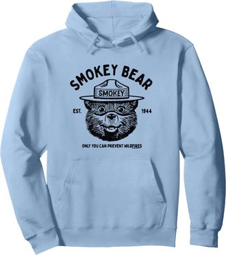 Giant Step Design Co. Vintage Smokey Bear Logo Only You Can Prevent Wildfires Pullover Hoodie