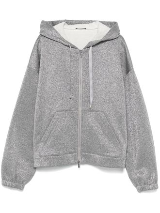 PESERICO hoodie à effet métallisé - Argent