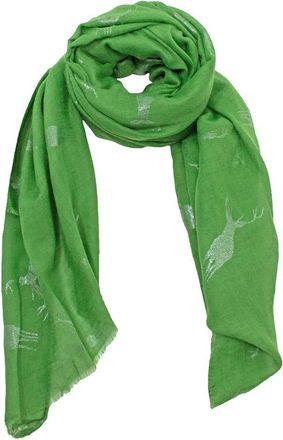 Trachtenland Trachten Schal uni mit Glitter Hirsch - Gr&uuml;n