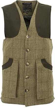 Walker and Hawkes Walker & Hawkes - Veste sans Manches Derby Winston - pour Homme - Tweed - Chasse/Campagne - Sauge Clair - 3XL