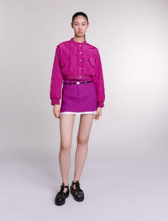 Maje Blouson Bomber Court - Rose - Taille 2 - Maje