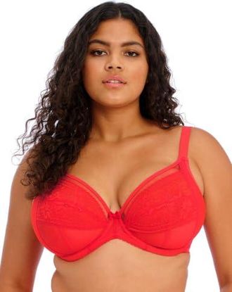 Elomi Kendra Underwire Plunge Bra Soutien-Gorge Plongeant, Transparent, Cerise, 100H Femme