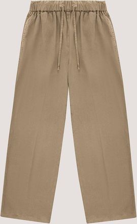 Circolo 1901 Wide-Leg Trousers in Gabardine Oliva / 42